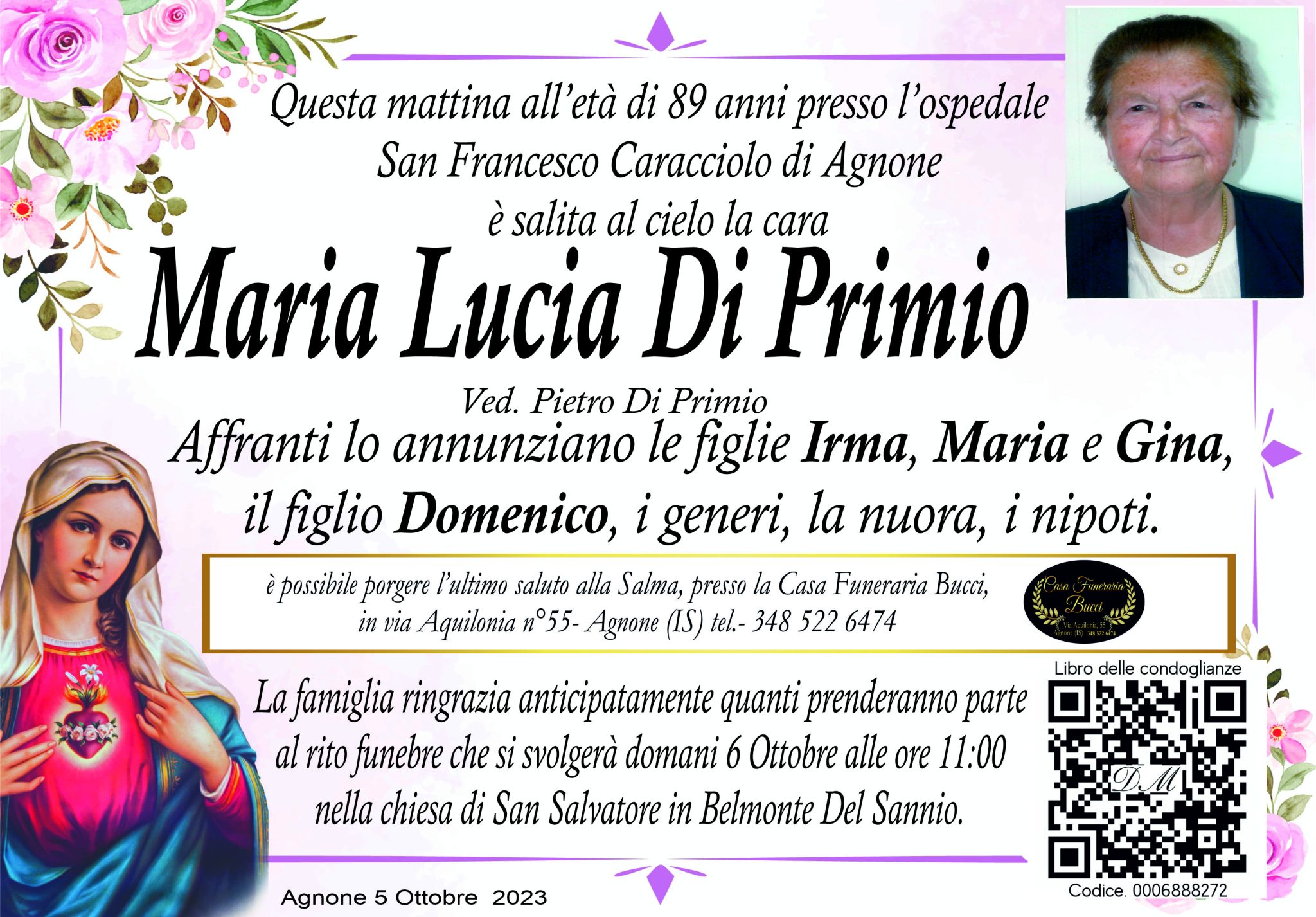 Maria Lucia Di Primio - Necrologi Nazionali